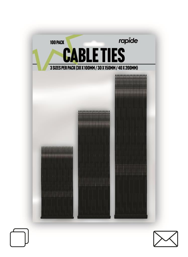 RAP Cable Ties - Set of 3 Assorted Sizes for Neat Cable Management ...