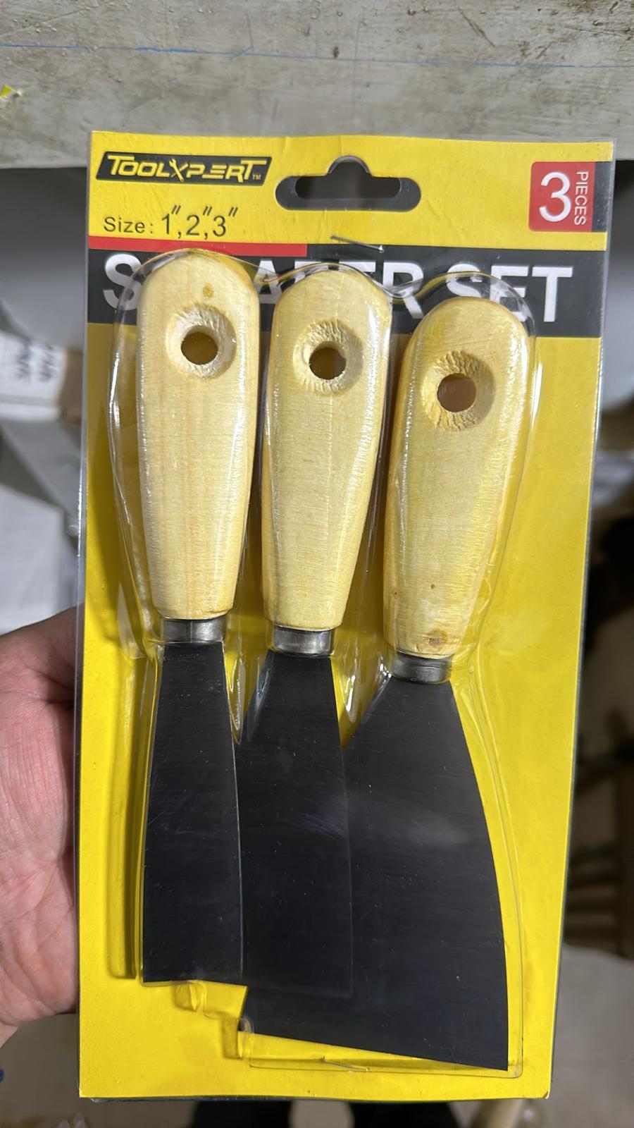 Durable Steel Scraper Set with Wooden Handles 3-Piece Kit ...