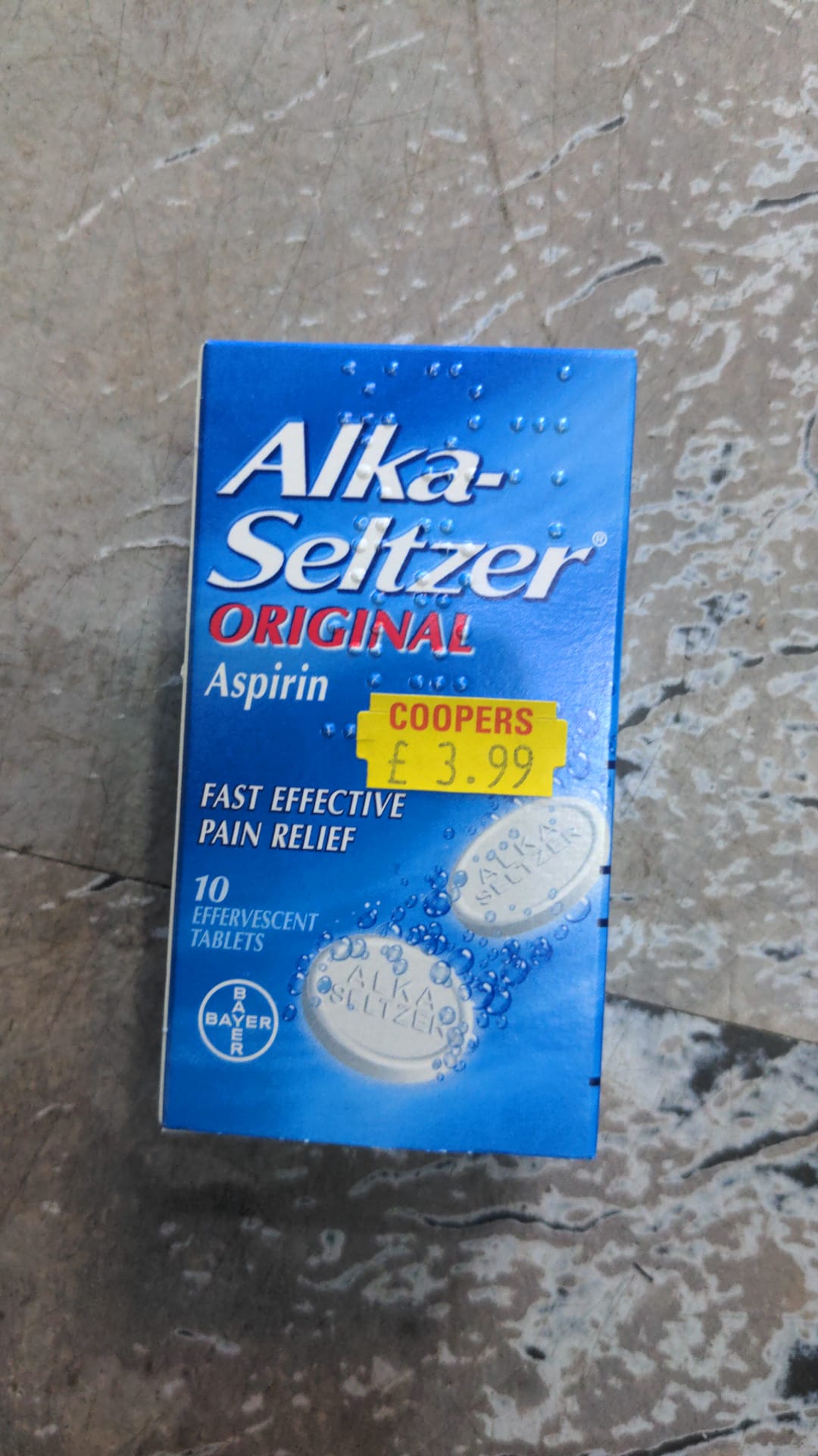 Alka Seltzer Original Aspirin 10 Effervescent Tablets — coopersofbarnett