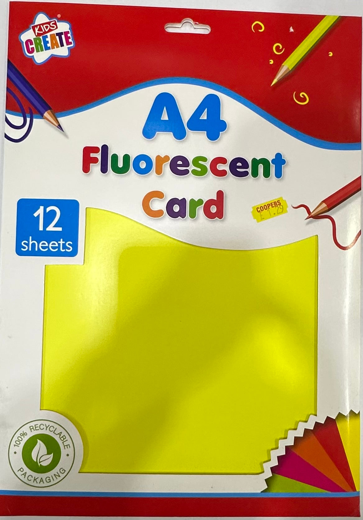 A4 Fluorescent Card – Coopers Of Barnet