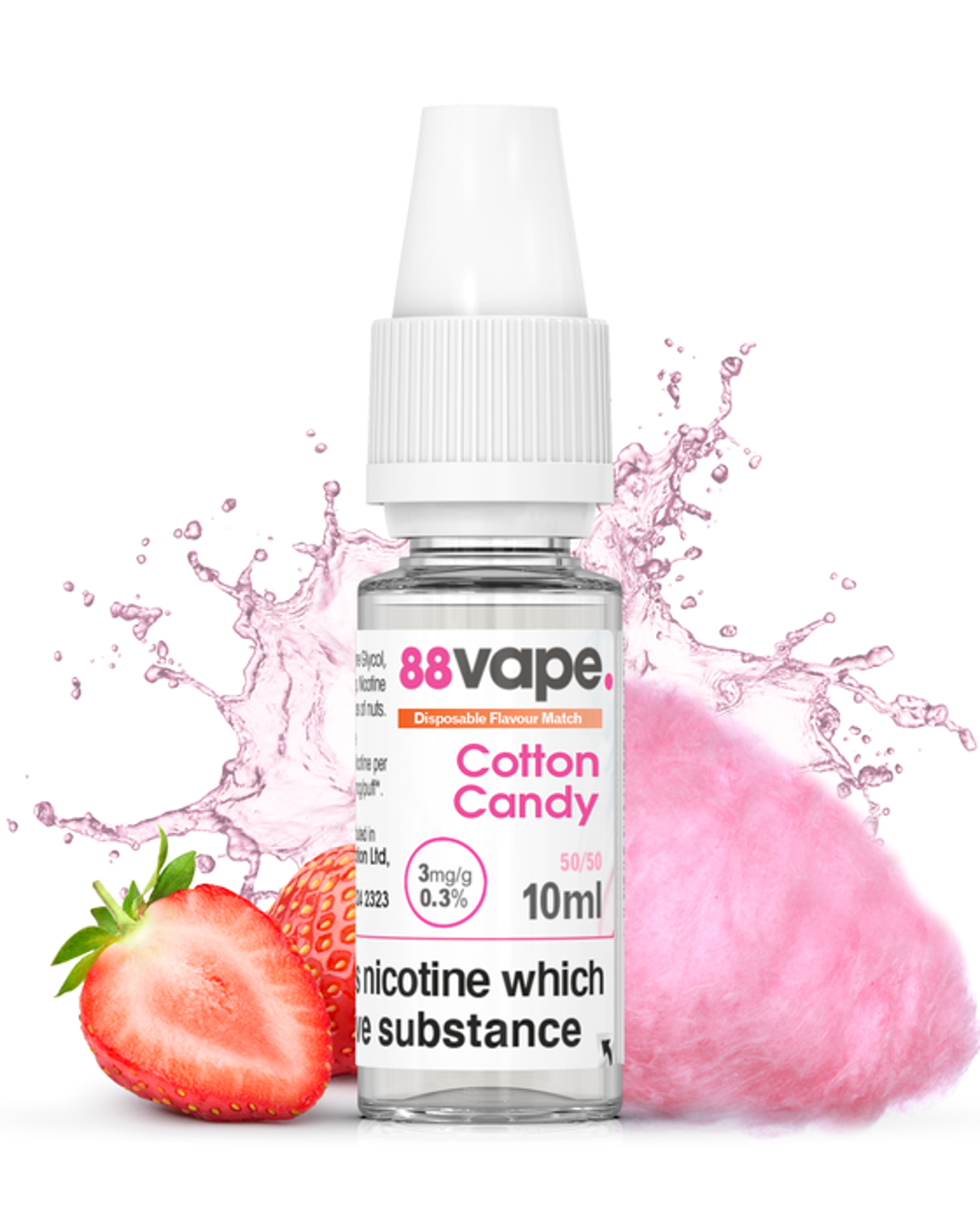 88Vape COTTON CANDY 3mg E-Liquid - 10ml Bottle Flavour Match – Coopers ...