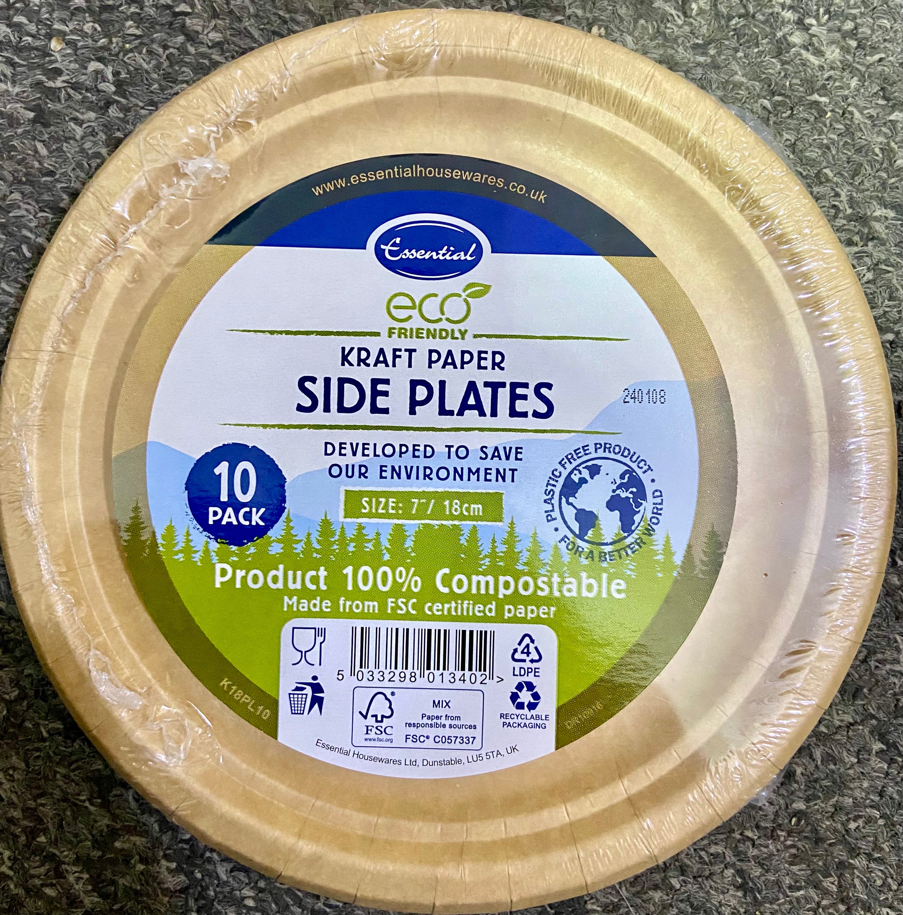 ESSENTIAL ECO FRIENDLY KRAFT PAPER SIDE PLATES – Coopers Of Barnet