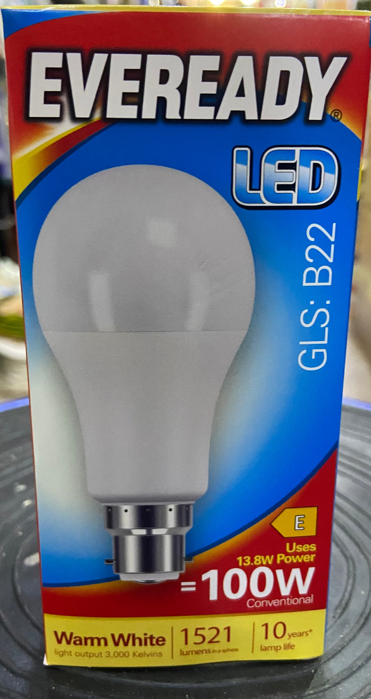 Eveready LED GLS B22 (BC) 13.8W (Warm White) — coopersofbarnett