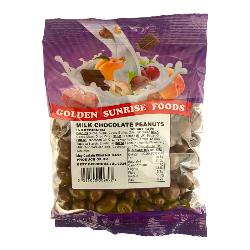 Golden Sunrise Milk Chocolate Peanuts 125g – Coopers Of Barnet