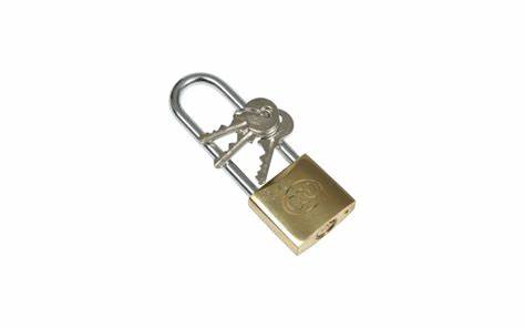 Padlocks, Heavy-Duty Long Shackle Brass 40mm (1.1/2") With 2 Keys ...
