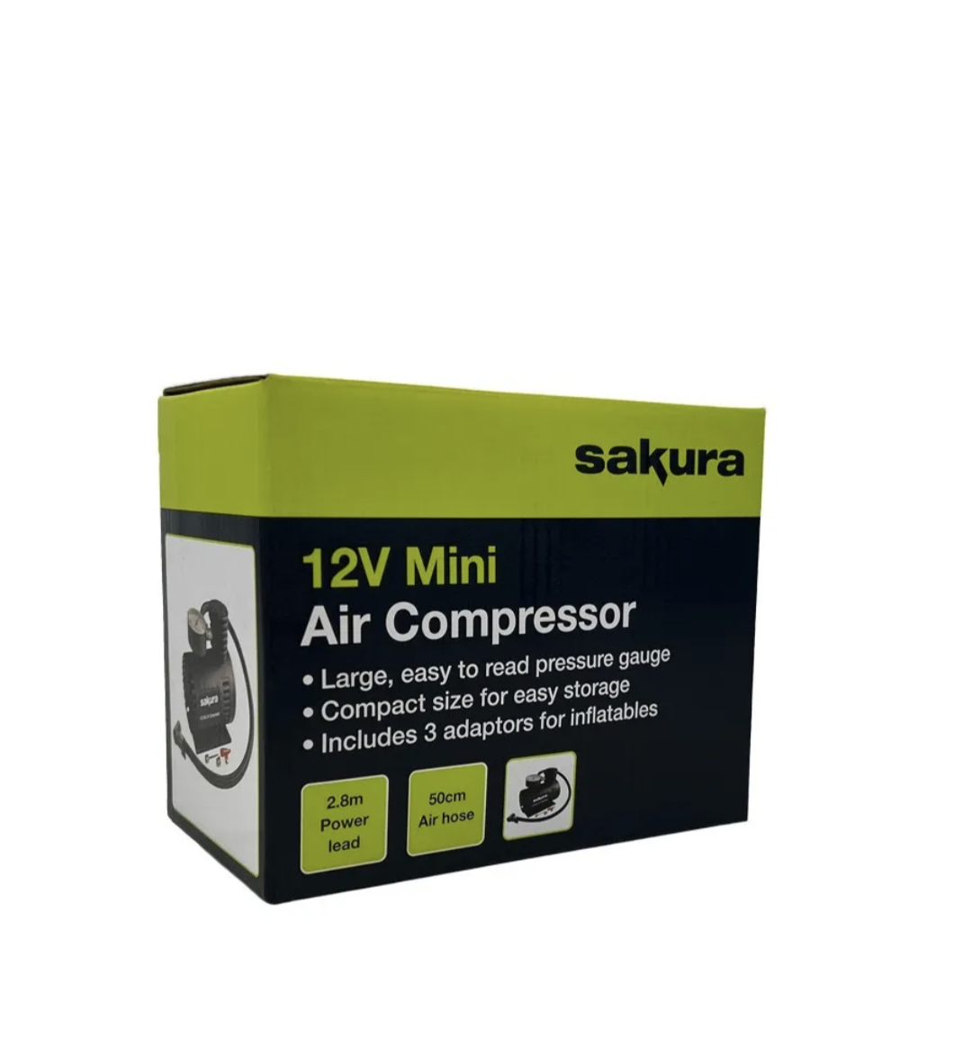 12V Mini Air Compressor With 3 Adapters – Coopers Of Barnet