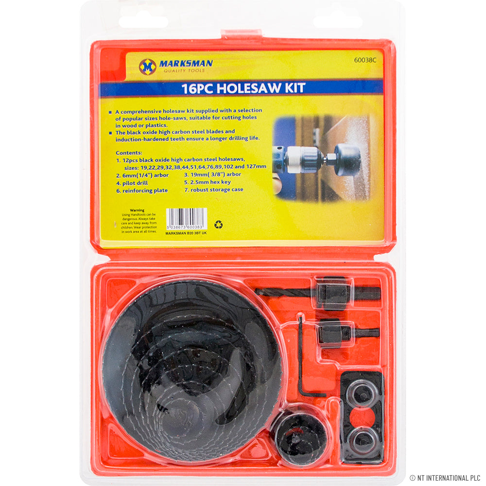 Professional 16-Piece Holesaw Set with Blowcase - DB Essential Drillin ...