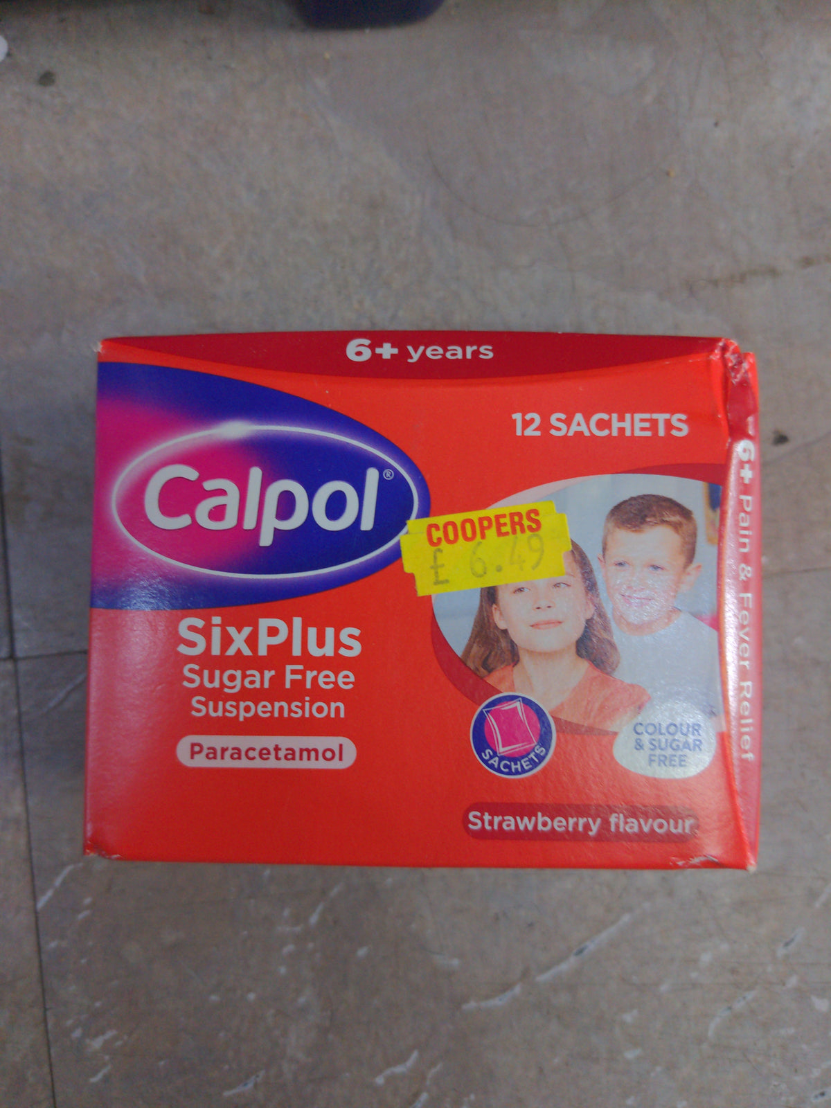 Calpol SixPlus sugar free suspension 12 sachets strawberry flavor ...