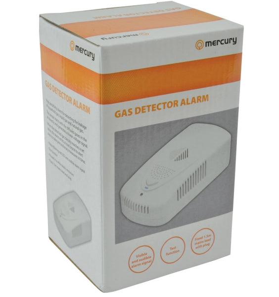 Mercury UK Gas Detector Mains Powered Alarm For Gas, LPG, Butane in Wh ...
