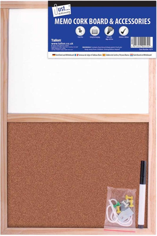 Split Cork/Dry Wipe Board 450 x 300mm – Coopers Of Barnet